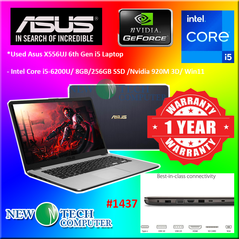 #1437 *Used Asus X556UF Intel Core i5-6200U 8GB 256GB SSD Nvidia ...