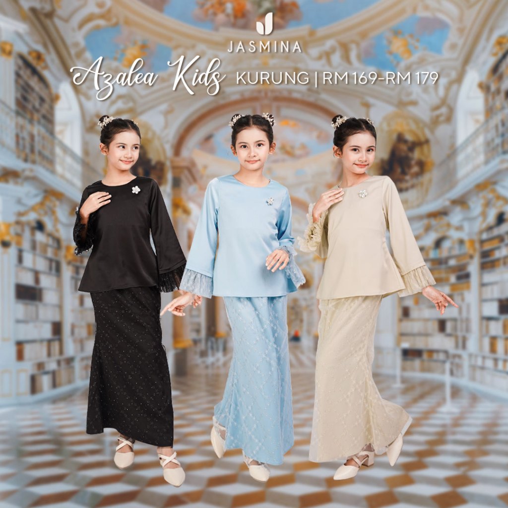 KIDS Azalea Baju Kurung Kanak-Kanak by Jasmina Malaysia 🌸KELOPAK RAYA🌸 ...