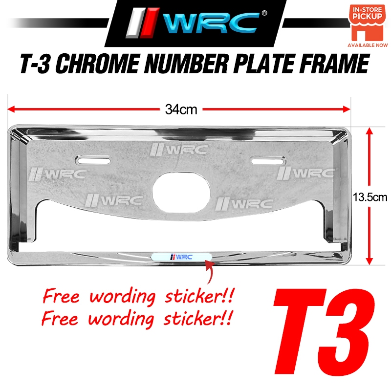 T-3 CHROME Number Plate Frame JDM Daihatsu Japan Style Universal ...