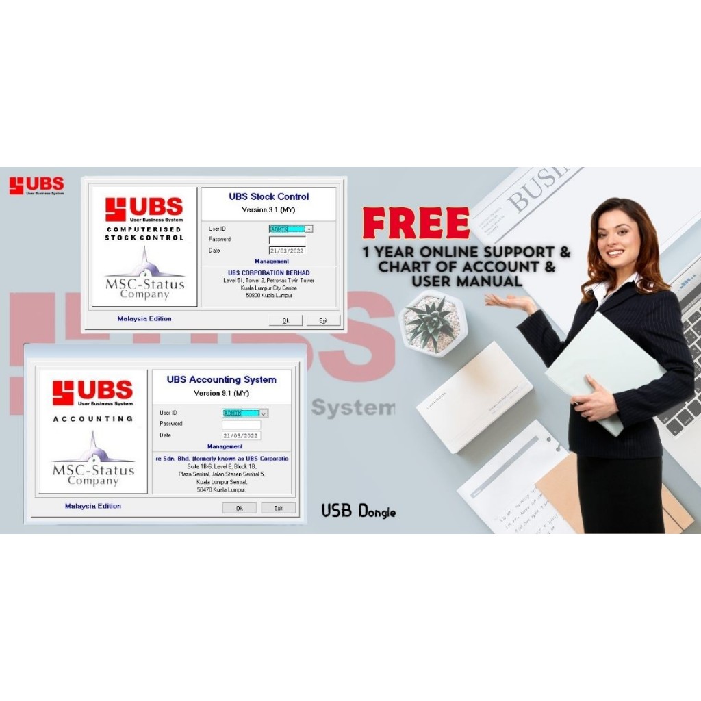 UBS Accounting & Stock Control Ver.9.1 (USB Dongle License) | Shopee Malaysia