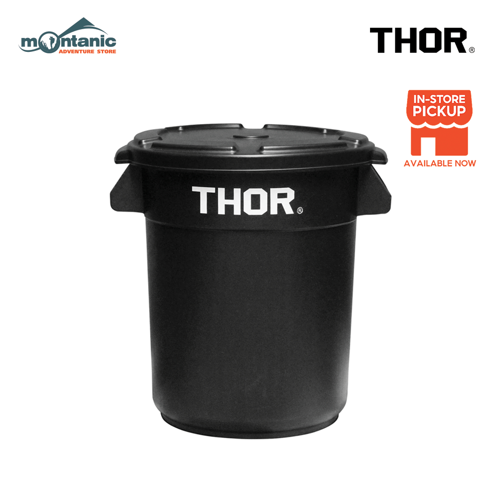 THOR Round Container with Lid Set - 23L Medium Capacity Trash Can Tong ...