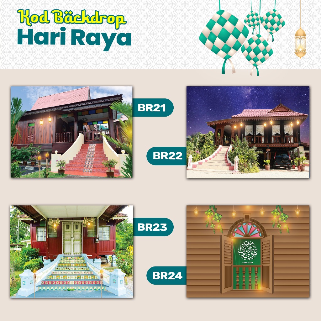 {PART 2 } BACKDROP BANNER GAMBAR RUMAH KLASIK/MELAYU HARI RAYA | Shopee ...