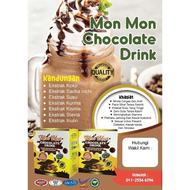 Mon Mon Chocolate Drink Produk Terbaru Keluaran Bumiputera 100% Muslim ...