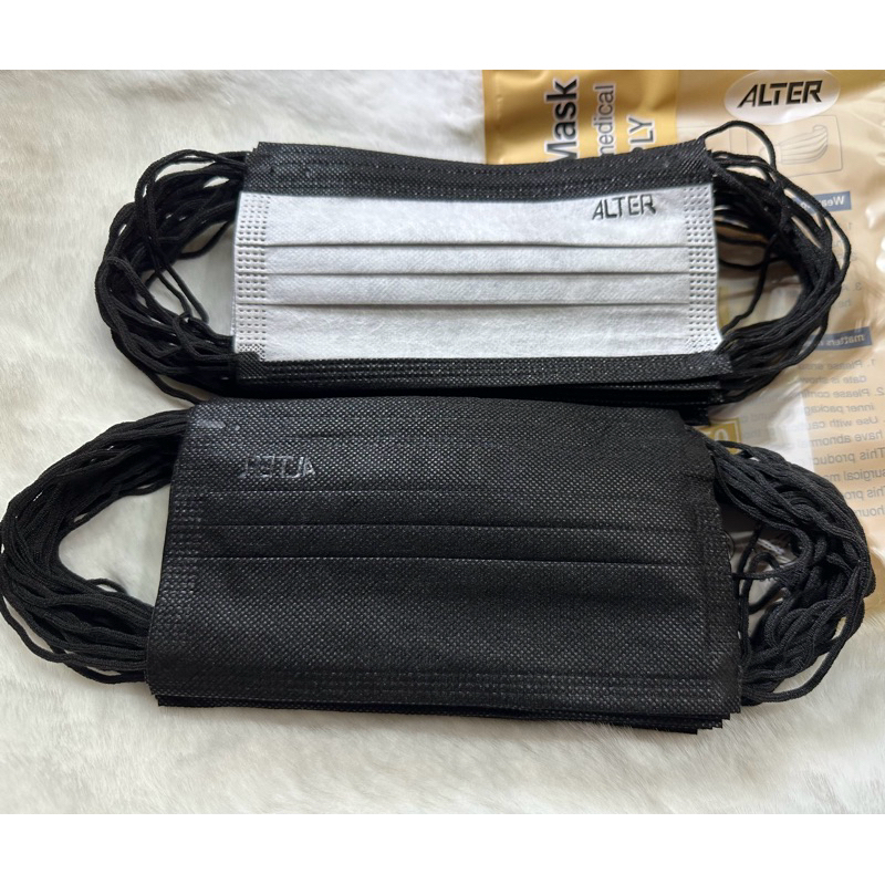 black & white earloop face mask 3 ply 50 pcs | Shopee Malaysia