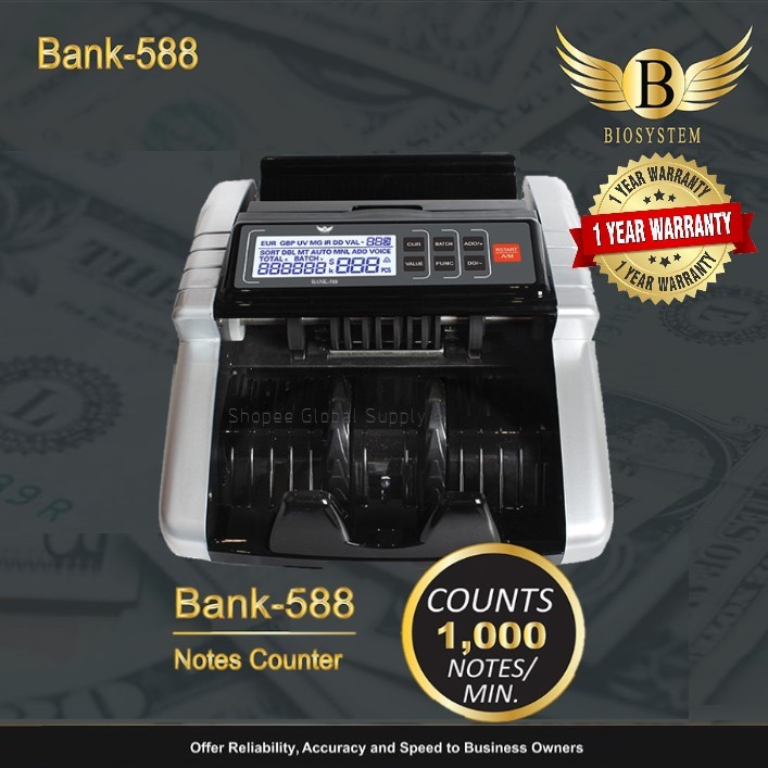 Bank Note Counter Biosystem Bank-588 Bank Money Note Counter Counting ...