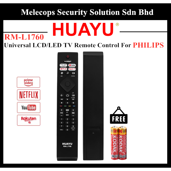 HUAYU Universal LCD/LED Netflix/Youtube TV Remote Control For Philips (RM-L1760) | Shopee Malaysia