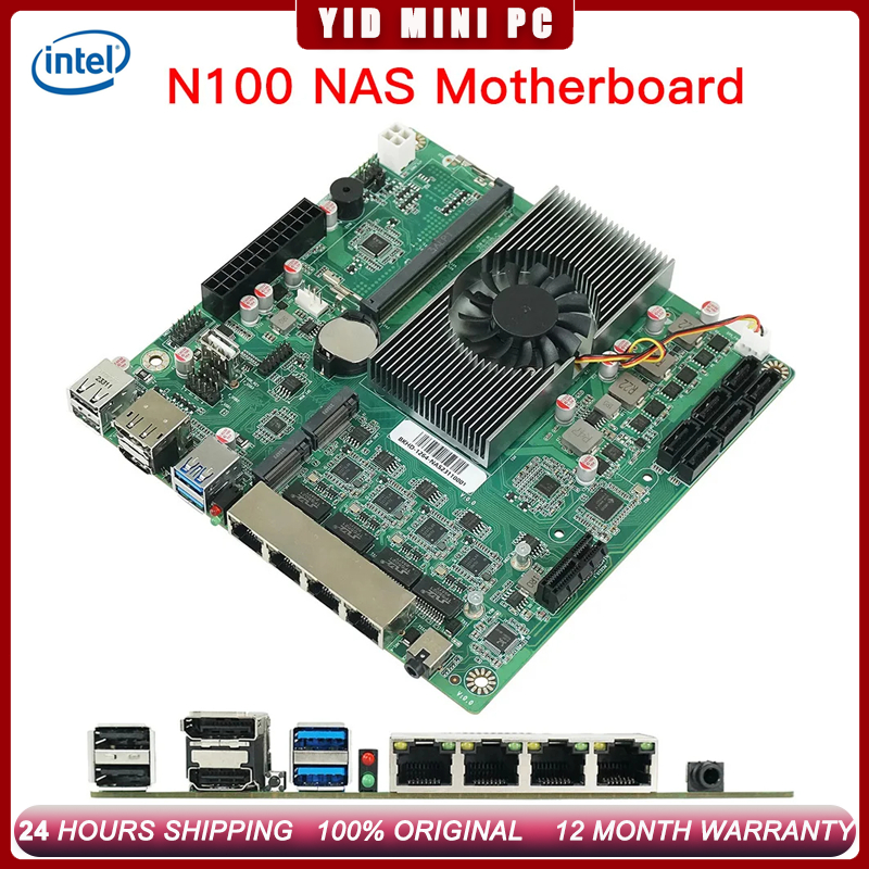 NAS Alder Lake N100 Montherboard DDR5 SODIMM 4800MHz Max 16GB 4*Intel ...