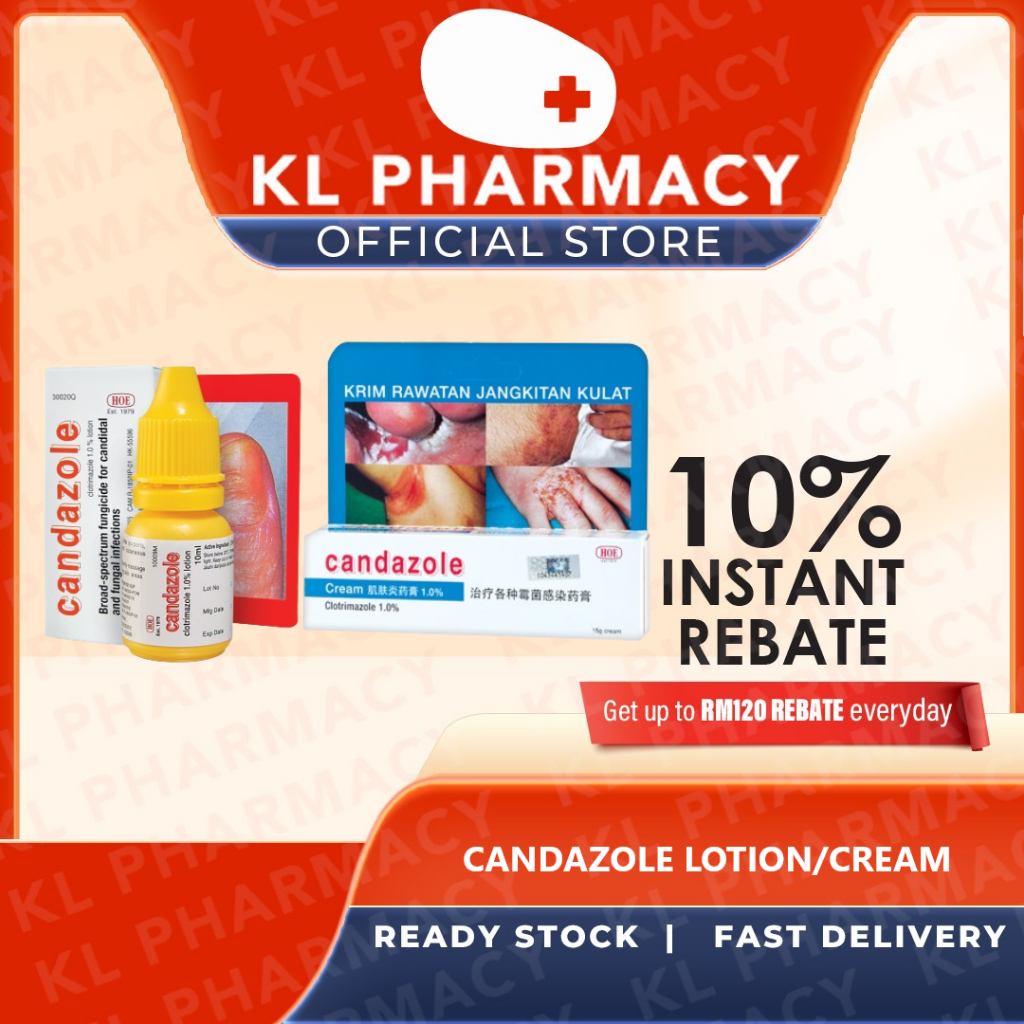 [KL PHARMACY] Candazole Clotrimazole 1.0% Lotion 10ml (Ubat Kurap Kuku ...