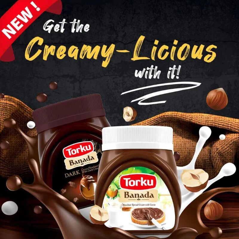 TORKU BANADA Hazelnut spread cream 370g with cocoa/ dark cocoa - Jem ...