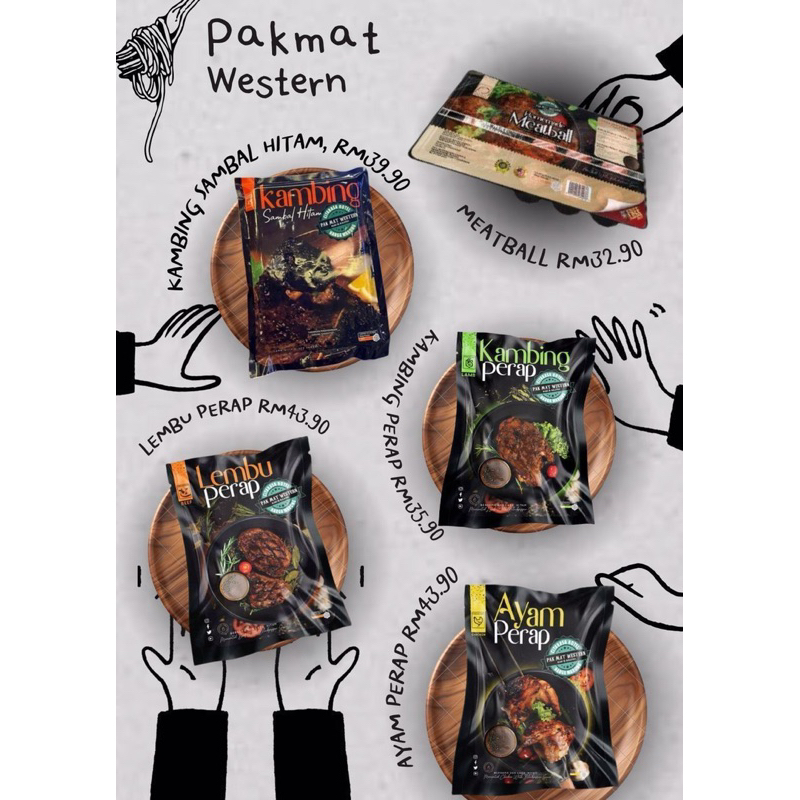 PAK MAT WESTERN KAMBING PERAP /MEATBALL /KAMBING SAMBAL HITAM /LEMBU ...