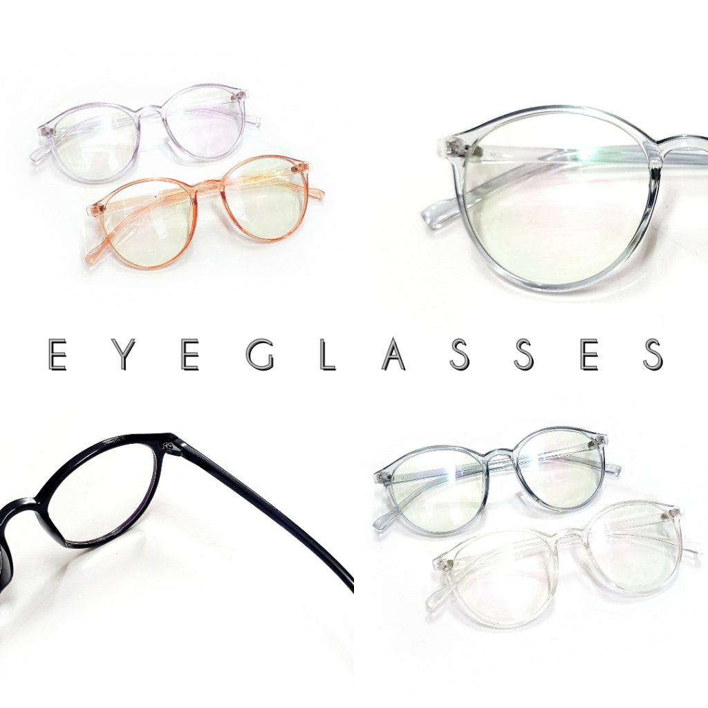 Round Eyeglasses Cermin Mata Bulat Trendy Spek Bulat Bujur Round Frame ...