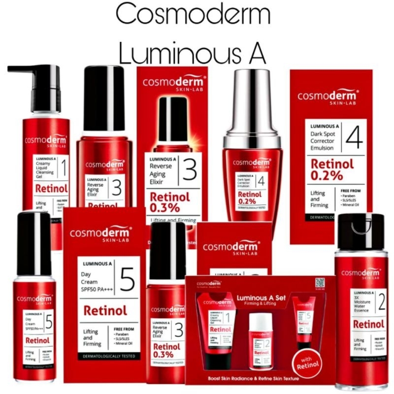 Cosmoderm Retinol Luminous A Series Liquid Cleansing Gel | Water ...