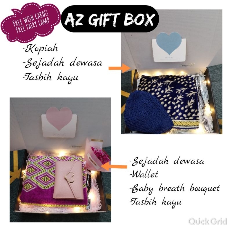 FOR RAMADHAN PUASA SURPRISE GIFT BOX SEJADAH +TASBIH DIGITAL+ WALLET ...
