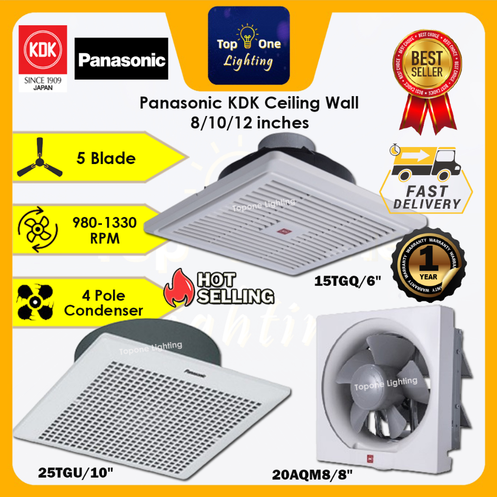 Panasonic KDK Ceiling Wall Exhaust Fan 8 10 12 inches Ventilation Fan ...