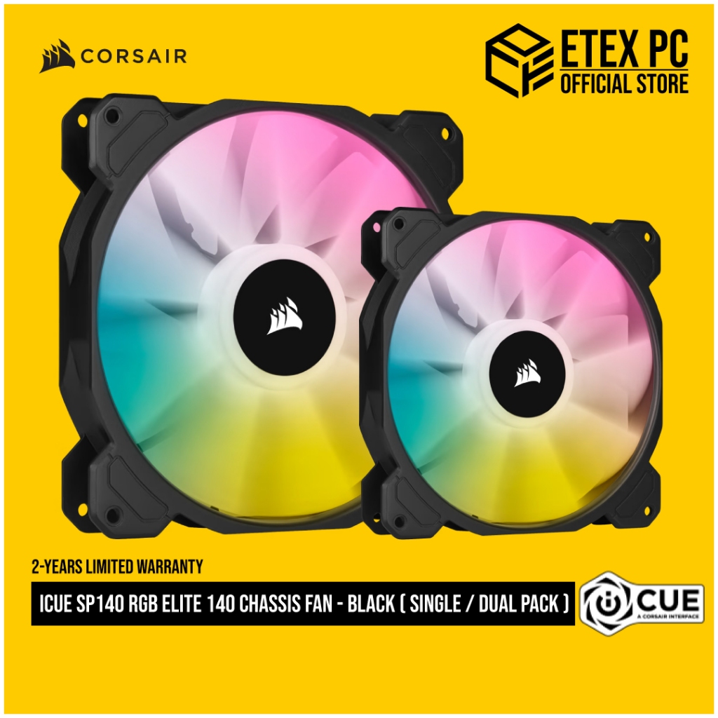 CORSAIR iCUE SP140 RGB ELITE Performance 140mm PWM Fan - Black ( Single ...