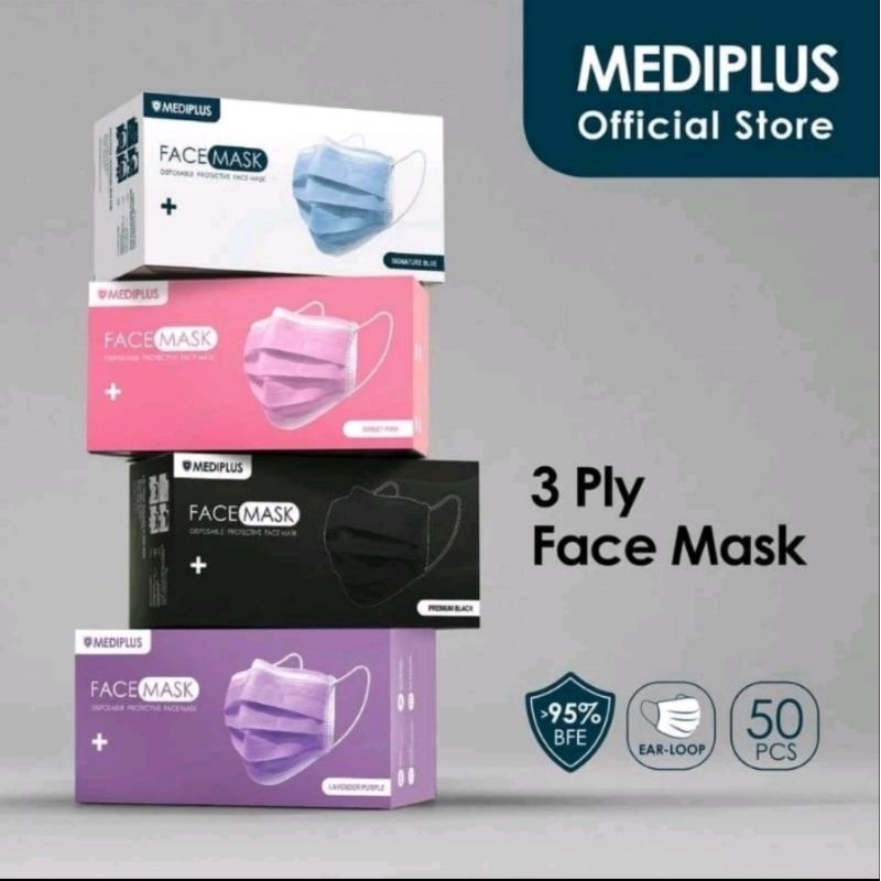 MEDIPLUS 3PLY FACE MASK 😷 50PCS / BOX | Shopee Malaysia