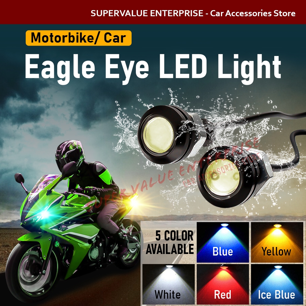 2pcs Eagle Eye LED Light Motorbike Lamp and Car Fog Lamp White / Blue ...
