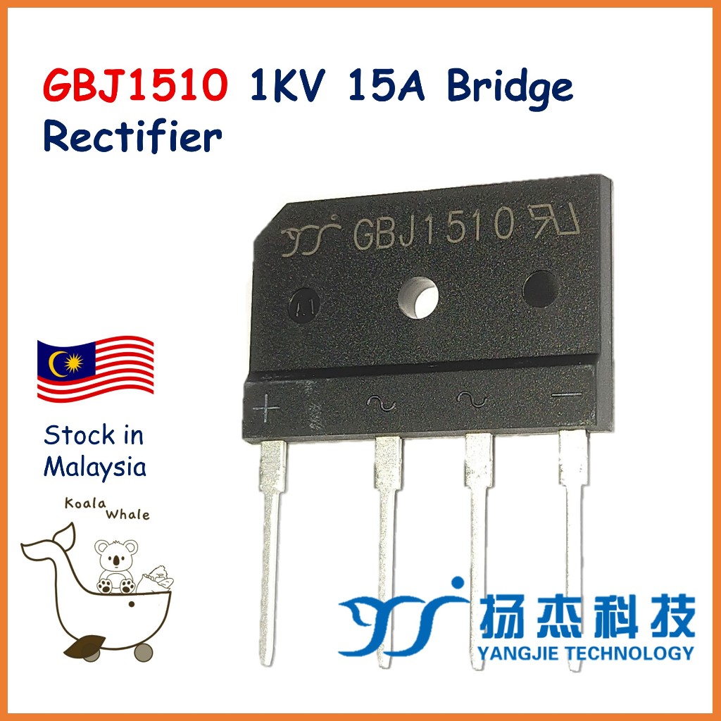 GBJ1510 GBJ 1510 1000V 15A Bridge Rectfier Penerus Jambatan | Shopee ...