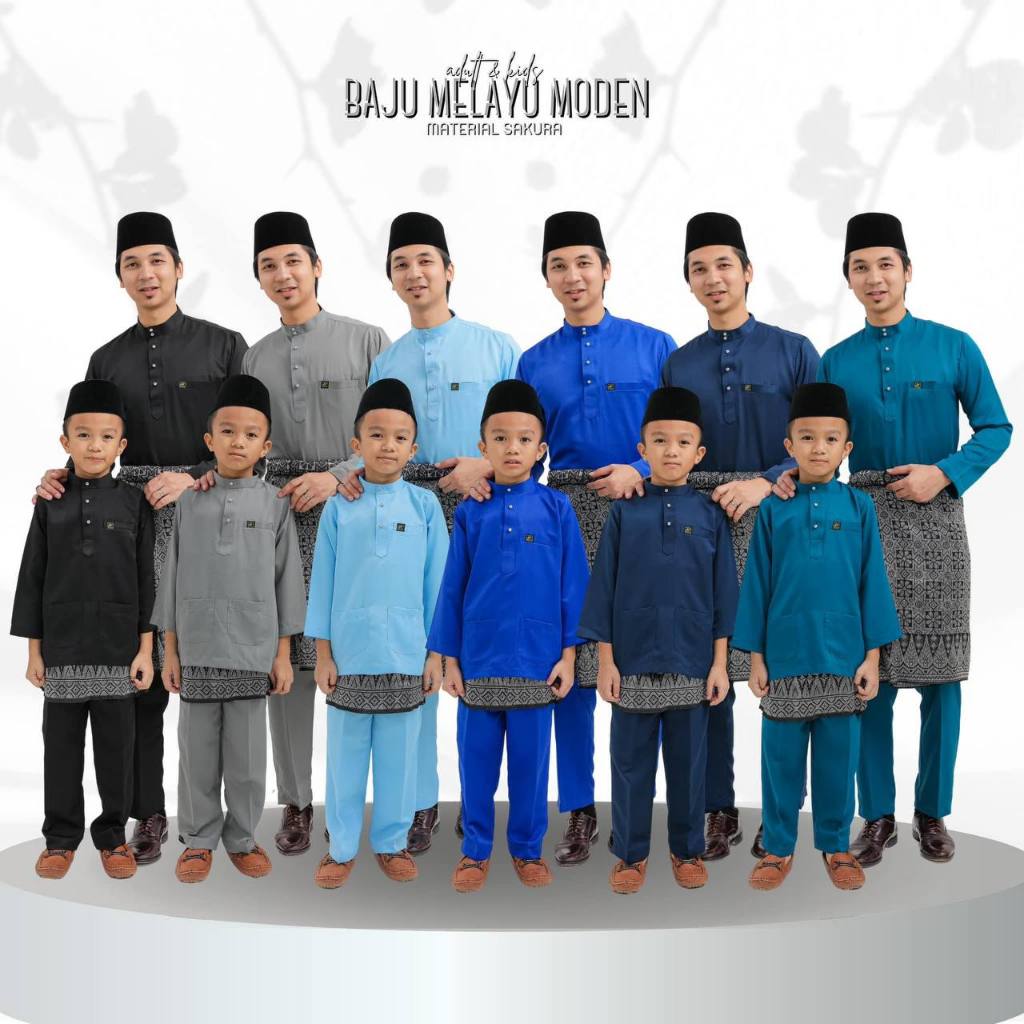 BAJU MELAYU MODEN RAYA SET AYAH DAN ANAK REGULAR FIT (BABY BLUE ...