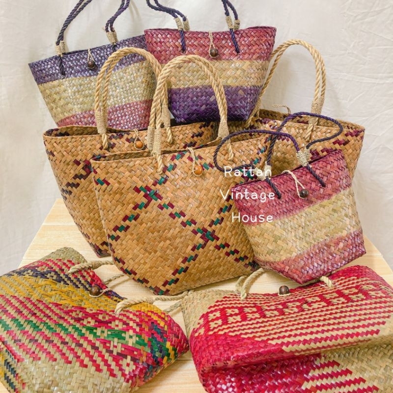 (Rattanvintage)🔥 Small Beg Anyaman Mengkuang | Colour Anyaman Bag ...
