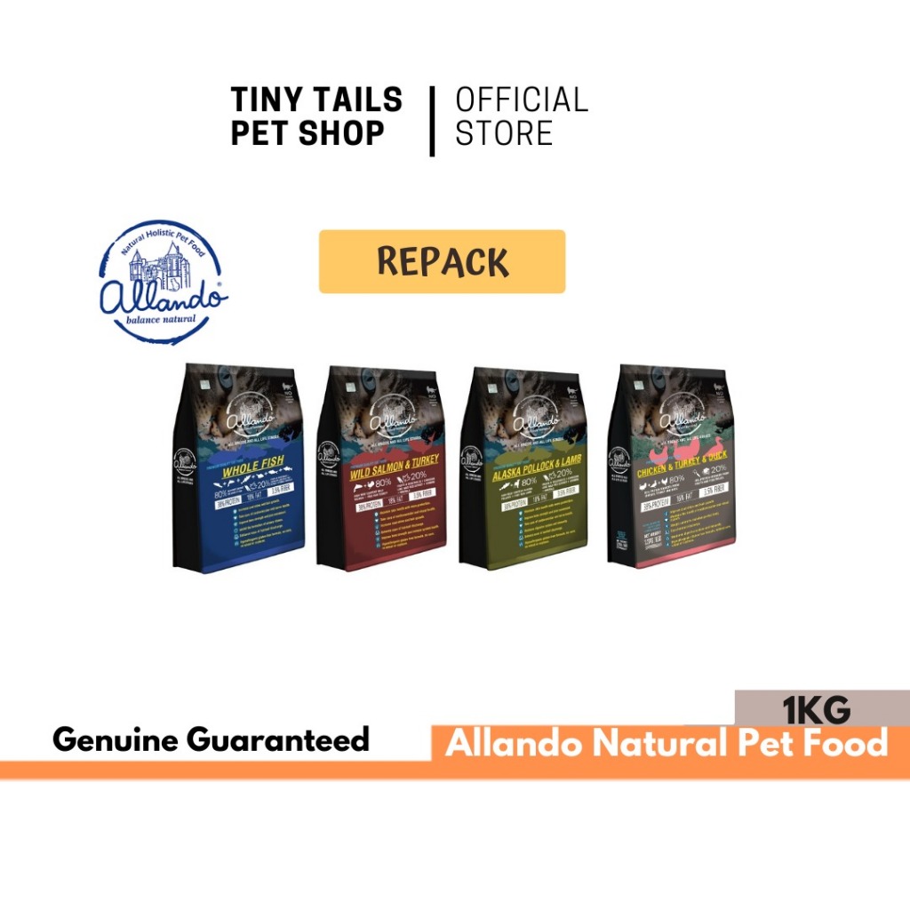 Allando Natural Holistic Cat Food (Repack) - 500g/1kg (Zip Lock ...