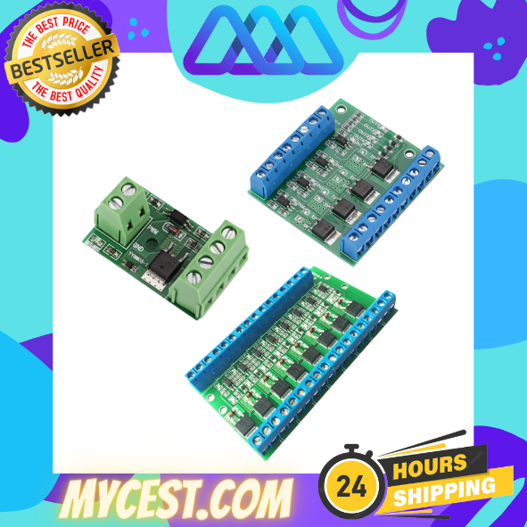 4/1-Channel Driver Module MOSFET PWM 3-20V to 3.7-27VDC 10A PLC Amplifier Circuit Board | Shopee ...