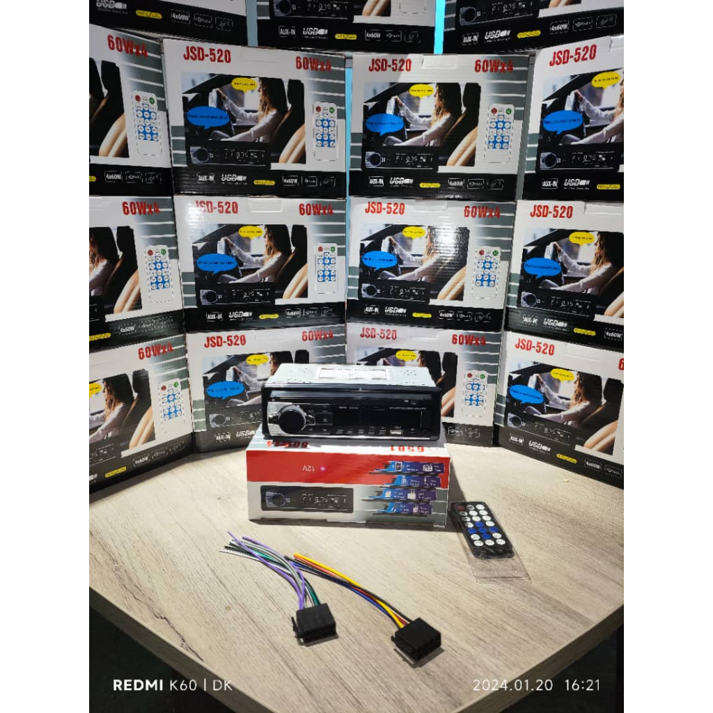 Car radio MP3 JSD-520 Player Wireless Carplay 1 Din Stereo FM Audio Digital Bluetooth ...