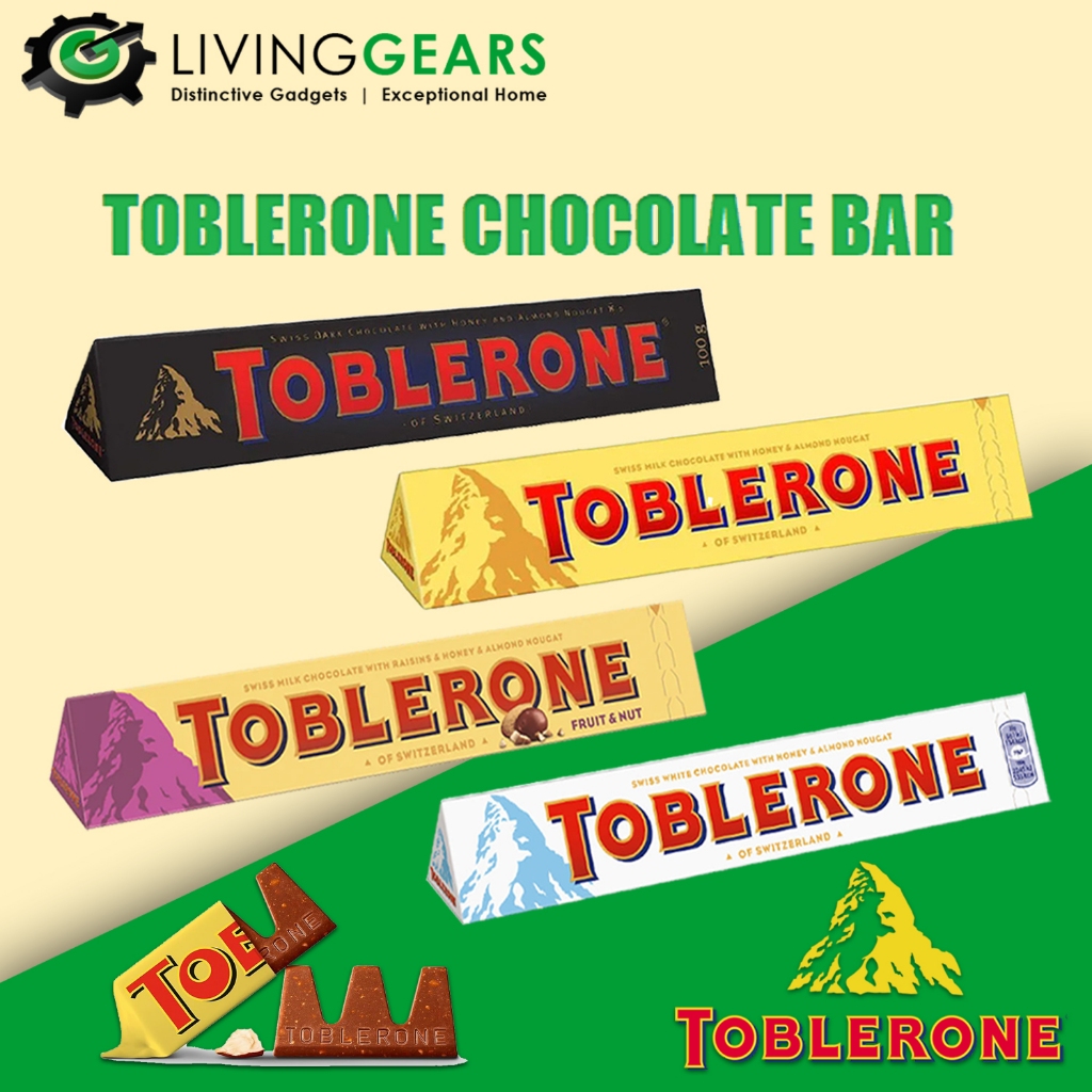 Toblerone Chocolate bar 100g (Dark Chocolate/Milk Chocolate/White ...