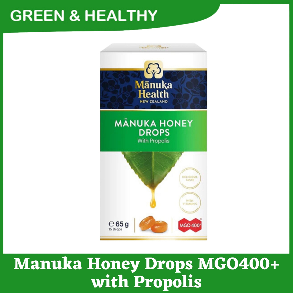Manuka Honey Drops MGO400+ with Propolis 麦卢卡蜂蜜蜂胶润喉糖 15 Drops | Shopee ...