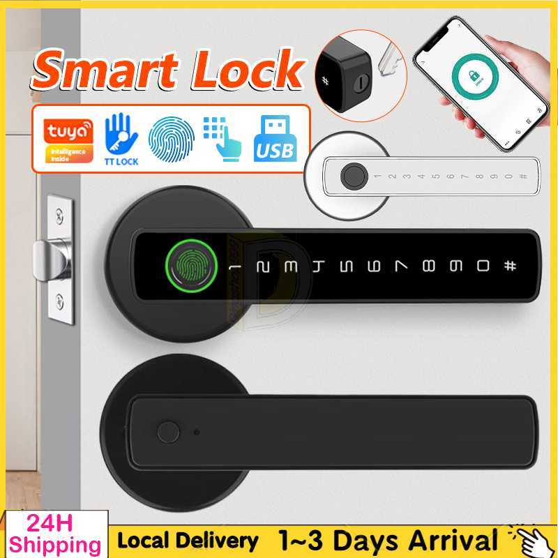 🏠New Digital Lock Fingerprint Door Lock Electronic Password Smart Door ...