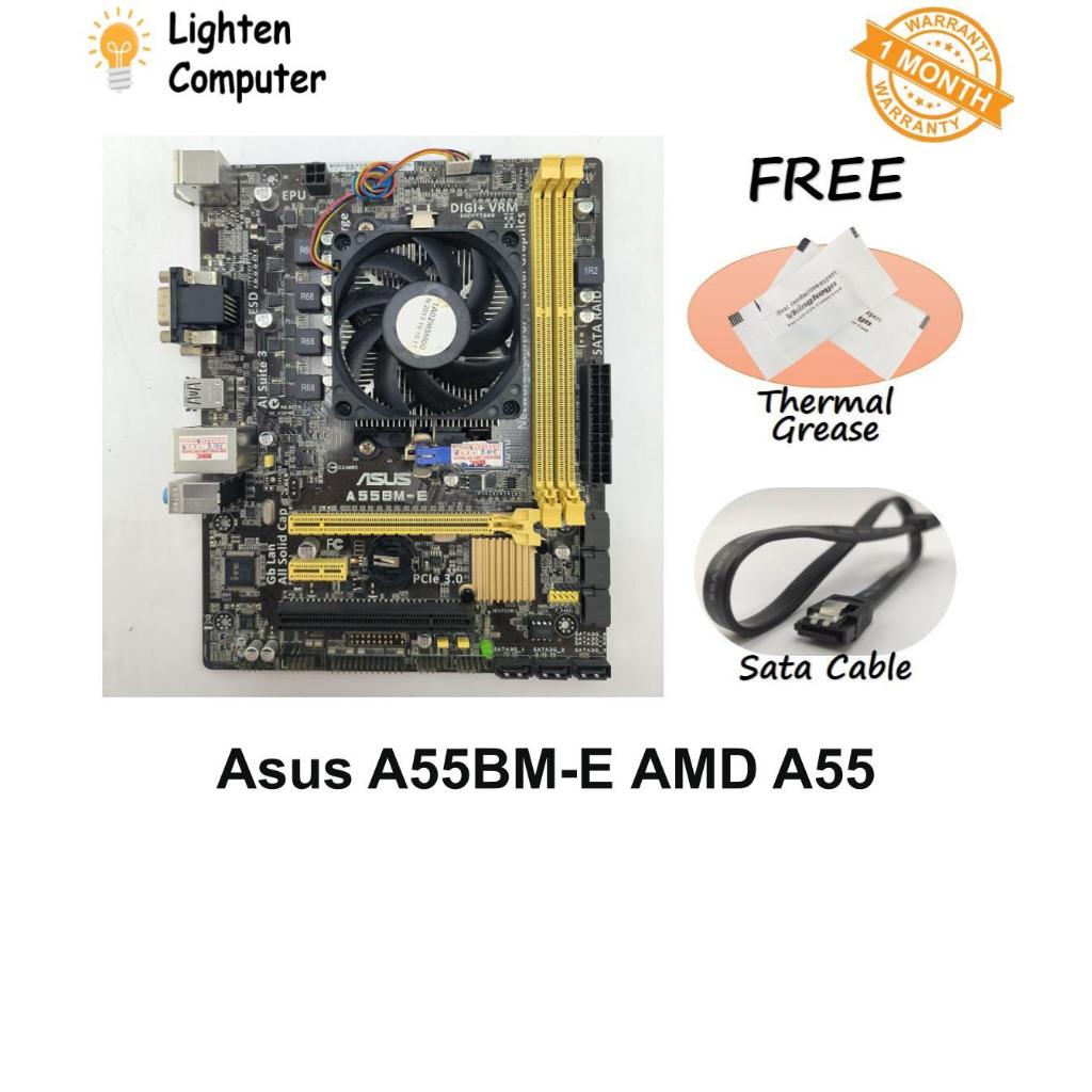 【NO I/O SHIELD】 Asus A55BM-E Motherboard + A4-4000 PROCESSOR + AMD FAN ...