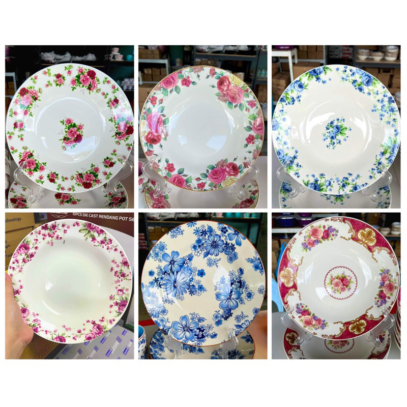 6pcs Pinggan Makan Giacomo Kaca Porcelain Pinggan Dinner 9' | Shopee ...