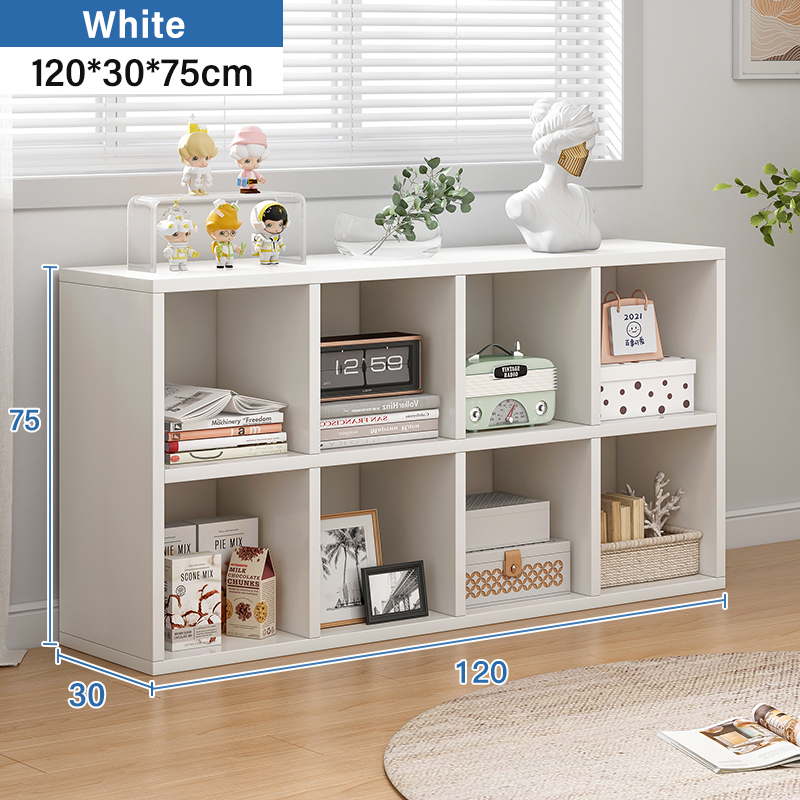 Multipurpose Grid Rack DIY Bookshelf Wooden Book Storage Bookcase ...
