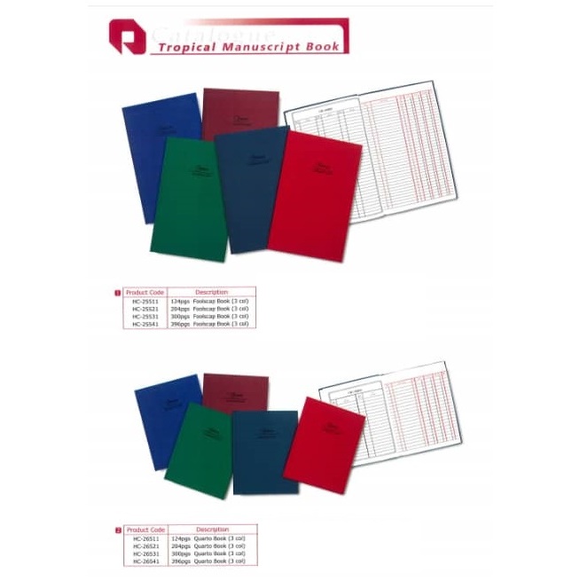 Tropical F4 & F5 Hard Cover 3 Columns Manuscript Book /Buku Log Kulit ...