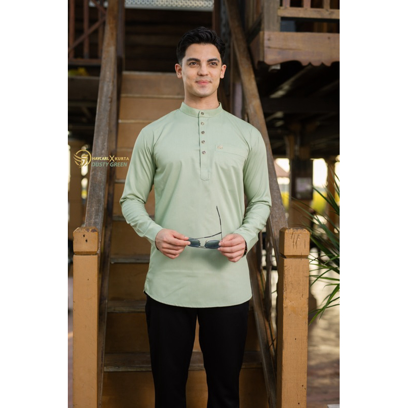 Kurta Lelaki Raya 2024 By Haycarl[16 Warna]Slim Fit Butang Clip Edition ...