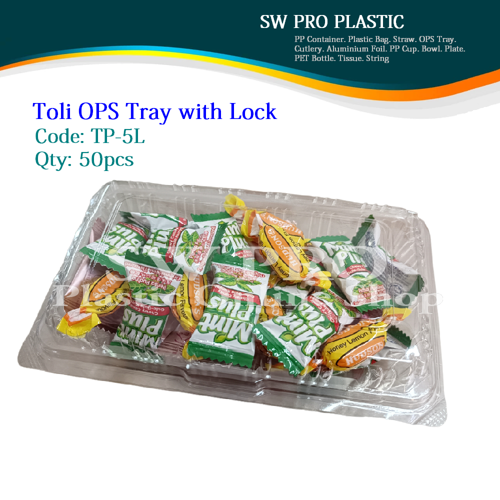 TP-5L Disposal Clear Container with Lock / Bekas Makanan / Bekas Kuih ...