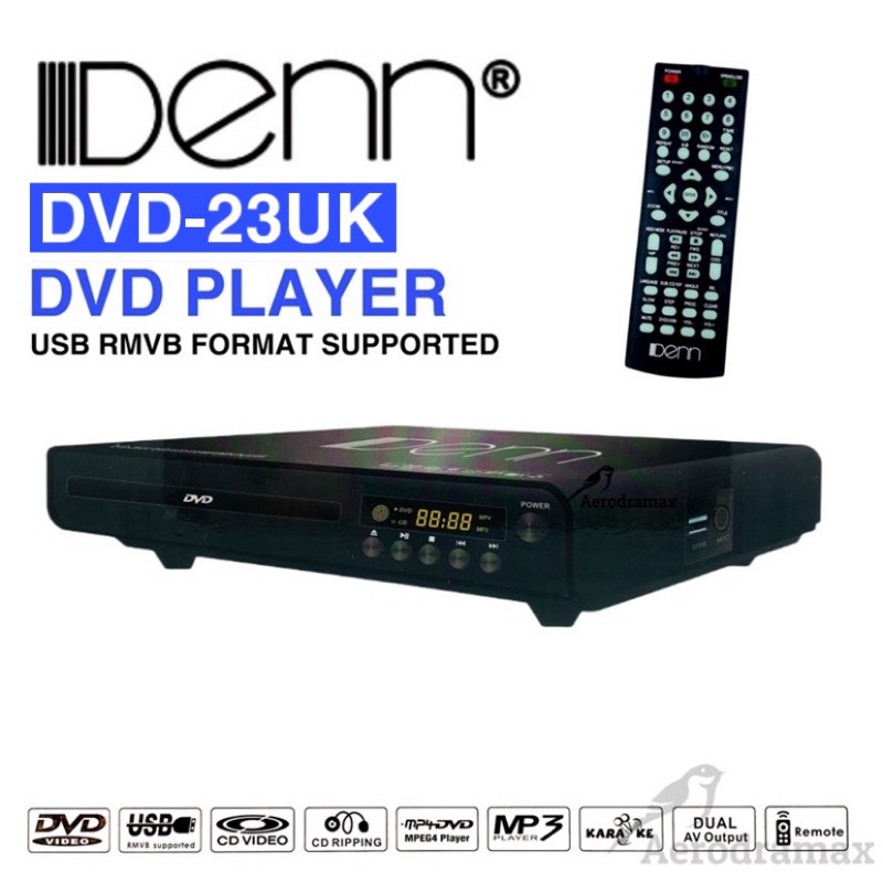 DENN DVD-23UK DVD PLAYER (USB RMVB FORMAT SUPPORTED) | Shopee Malaysia
