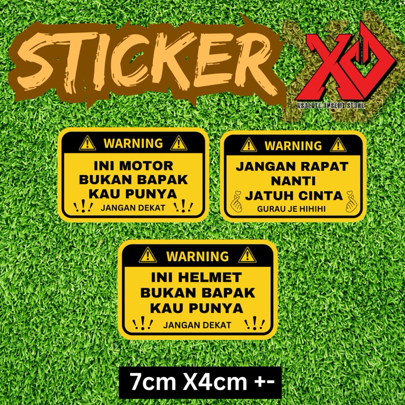 Sticker warning / Sticker amaran - waterproof - motorsikal | Shopee ...