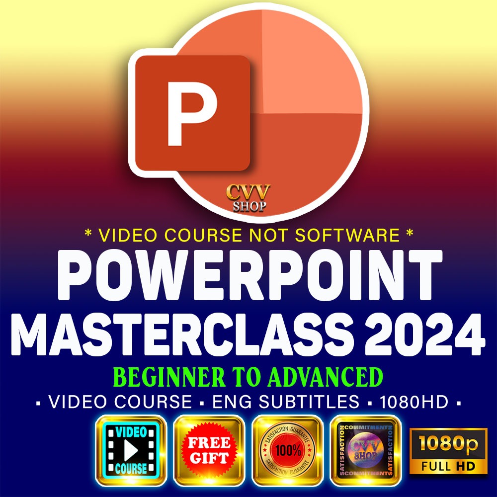 PowerPoint Masterclass 2024 Video Course For PC Windows - Master Microsoft PowerPoint 2016 2019 ...