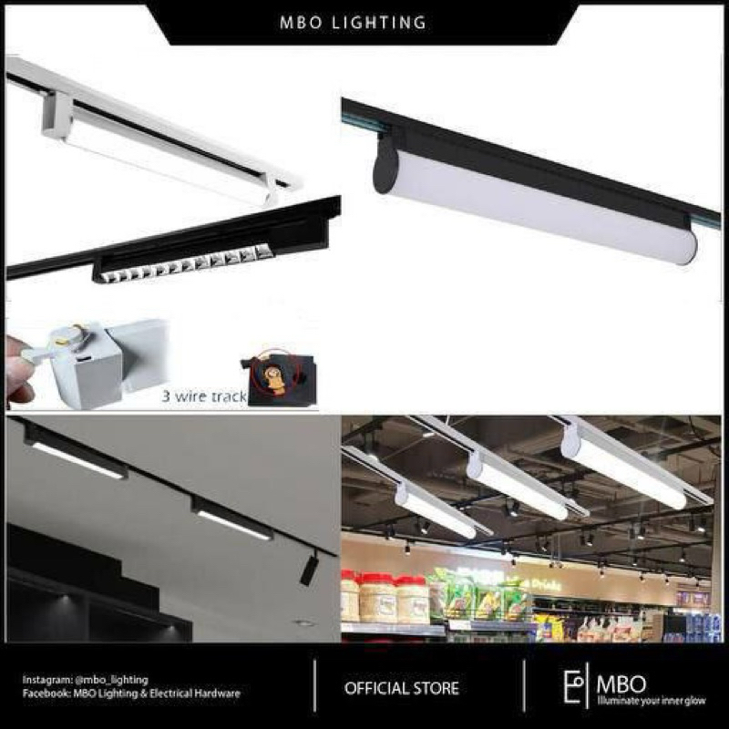 Linear Track LED floodlight Light / spotlight V2 轨道灯 25w / 50w（ Black Body Casing ） | Shopee ...