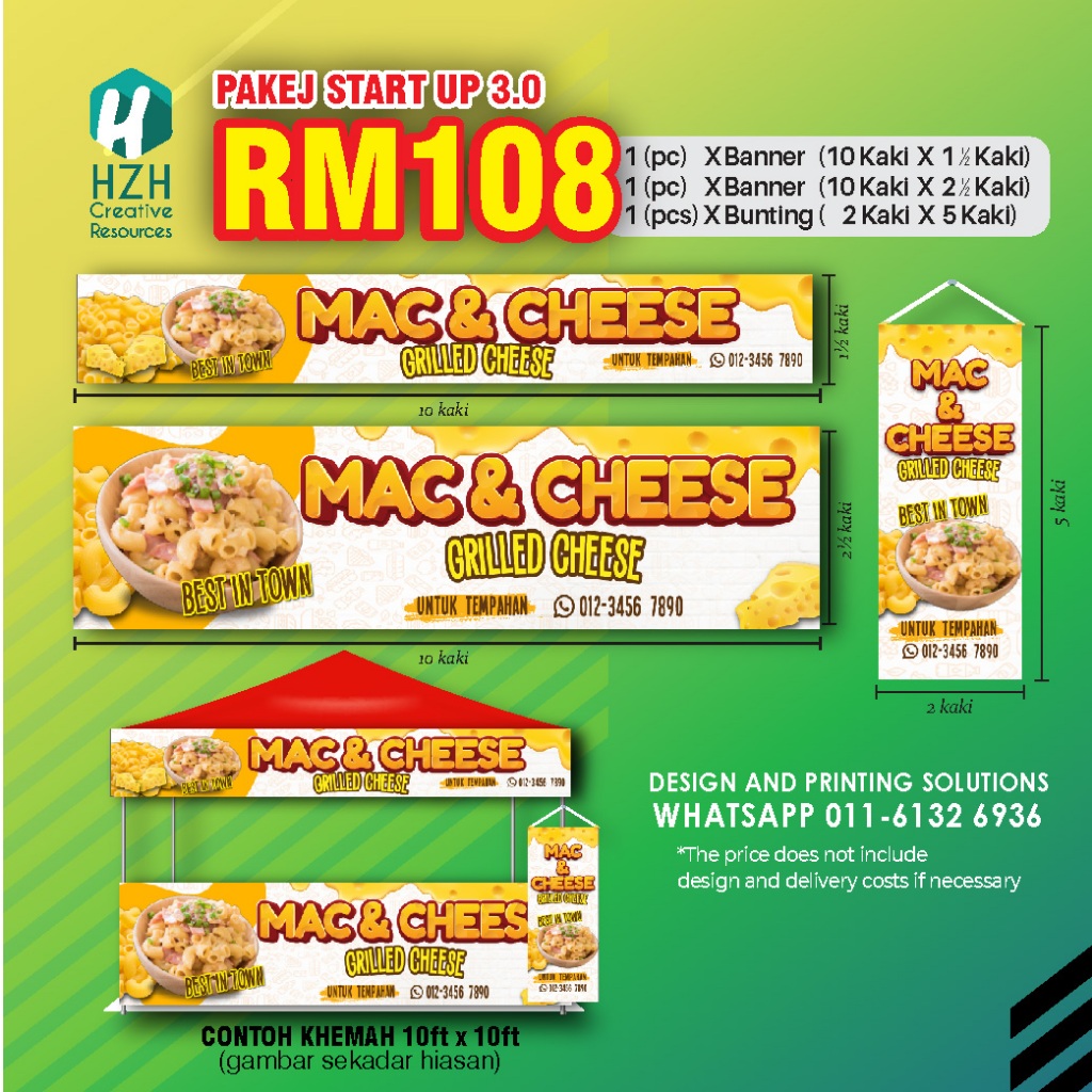 Bunting Banner Printing SIZE 10ft x 10ft (Pakej Jimat 2.0) (READY ...