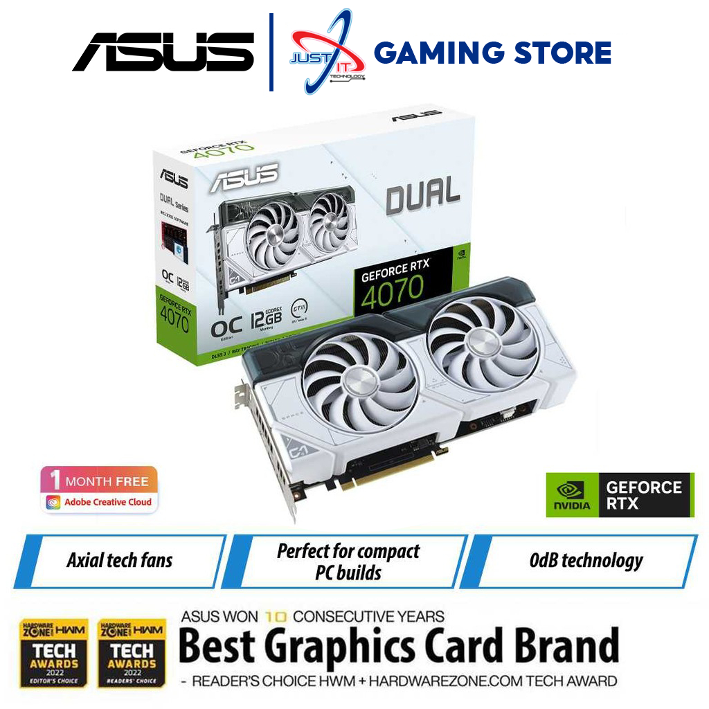 ASUS DUAL GEFORCE RTX4070 12GB OC WHITE GDDR6X GRAPHICS CARD ( DUAL ...