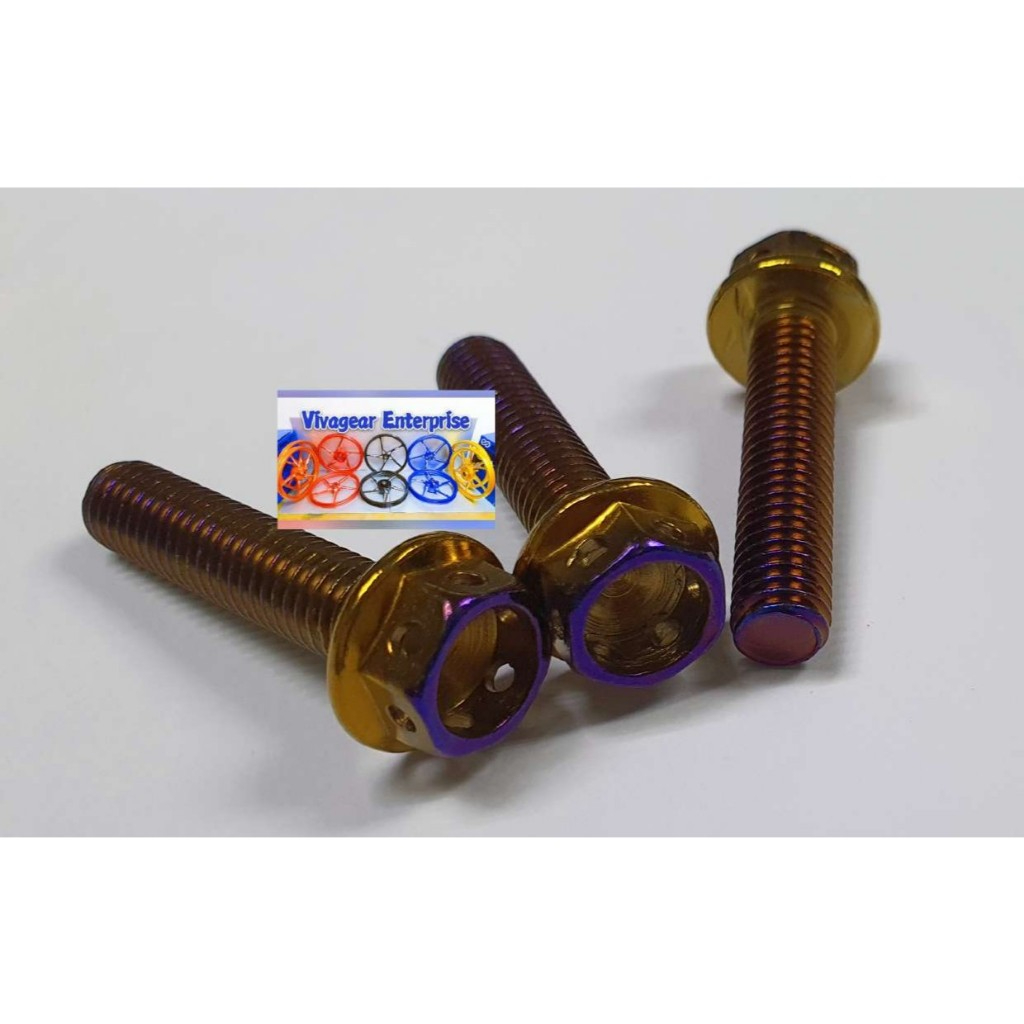 SKRU M8 x 35mm Titanium Screw👉🏻 Sprocket👉🏻 Footrest👉🏻 Exhaust | Shopee ...