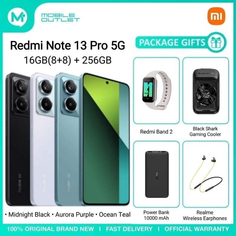 Redmi Note 13 Pro 5G *16GB (8+8)+256GB* 200MP OIS Camera | 67W Turbo ...