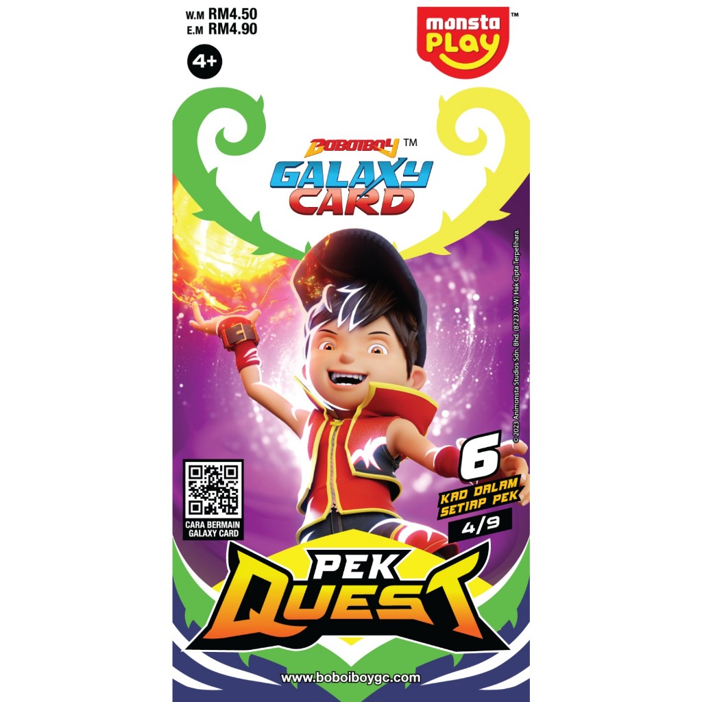 BOBOIBOY Galaxy Pek Quest Kad Trading Card Game TCG (5 Normal Cards + 1 ...