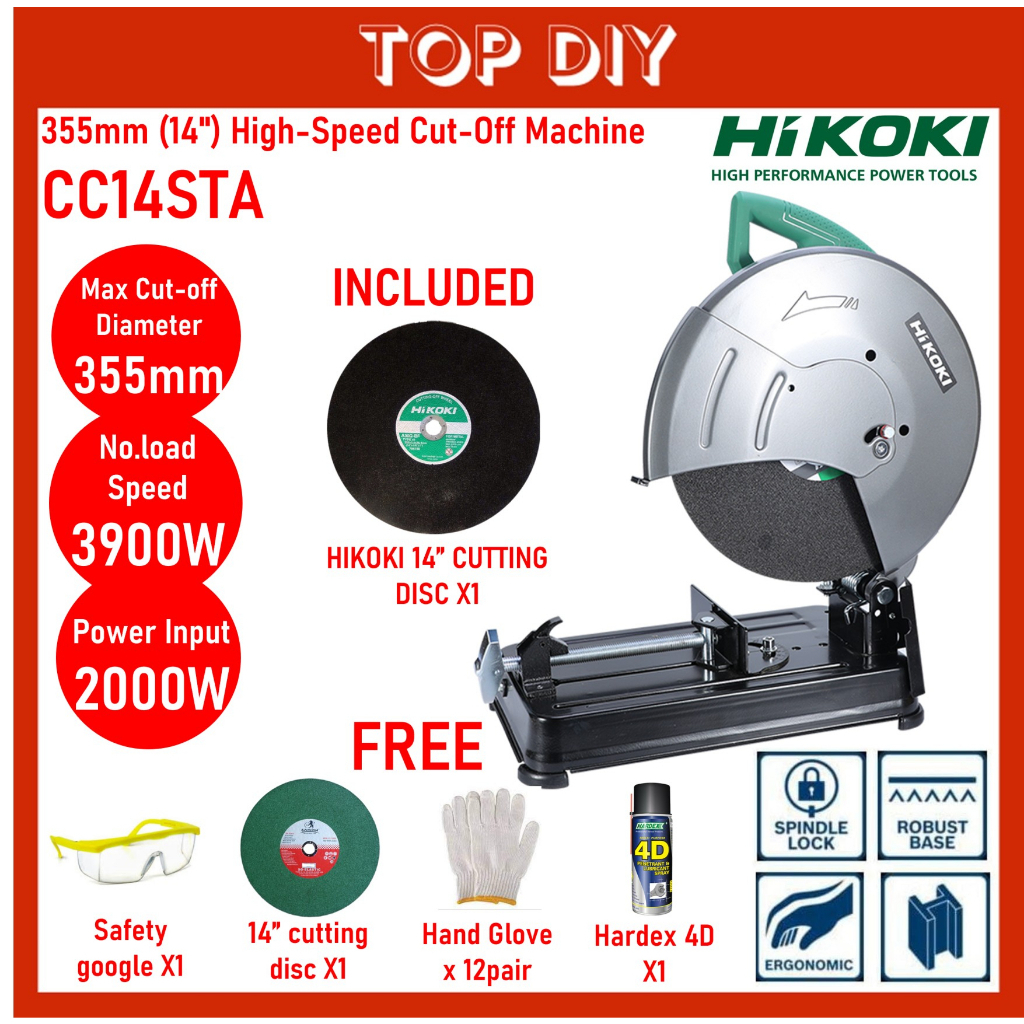 HIKOKI Original CC14STA 14" / 355mm 2200W High-Speed Cut-off Machine ...