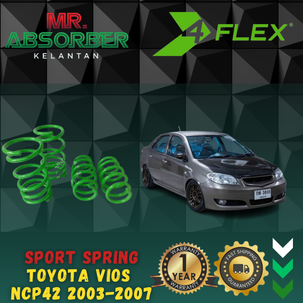 4Flex Spring sport toyota vios ncp42/Vios 1st model set | Shopee Malaysia