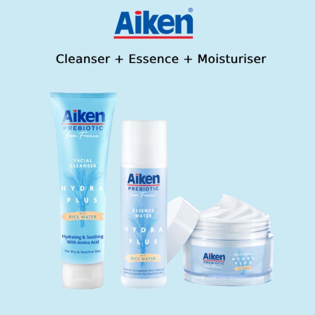 Aiken Prebiotic Perfect Hydra Skin Care Set | Soap Free | Water-based ...