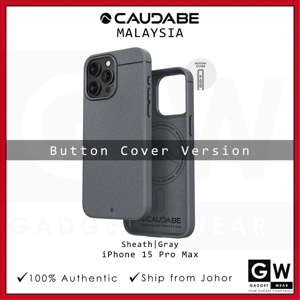 Caudabe Sheath iPhone 15 Pro Max Button Cover Gray Mag Compatible ...