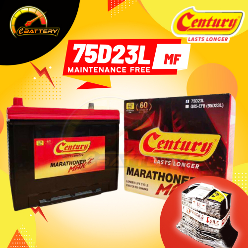 Century Marathoner Max 75D23L Car Battery Kereta Bateri Proton Exora Preve Inspira Toyota ...